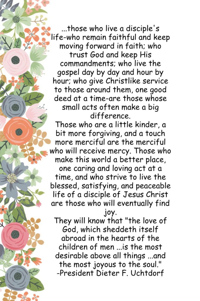 08 August 2017 Home Teaching Handout -A Disciple’s Life – The Idea Door