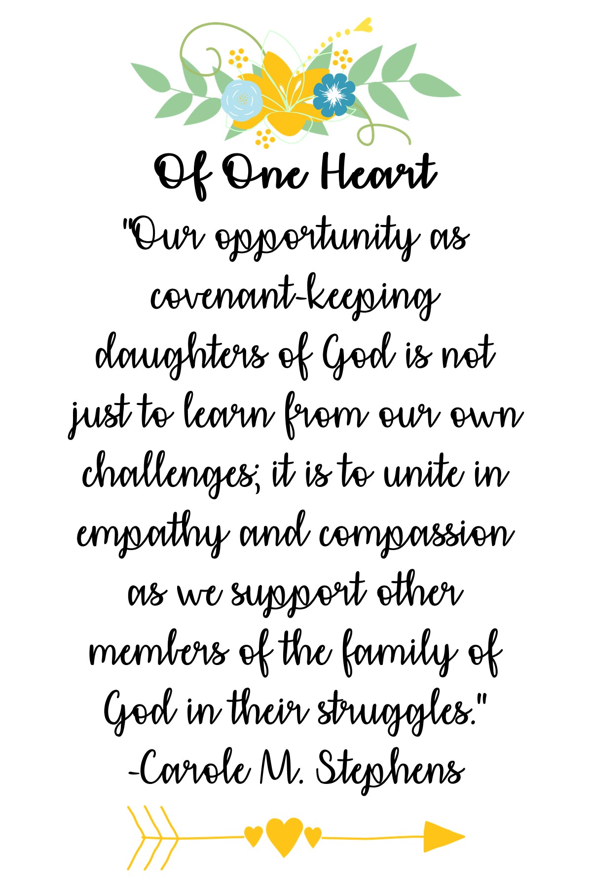 09 September 2017 Visiting Teaching Handout – Of One Heart – The Idea Door