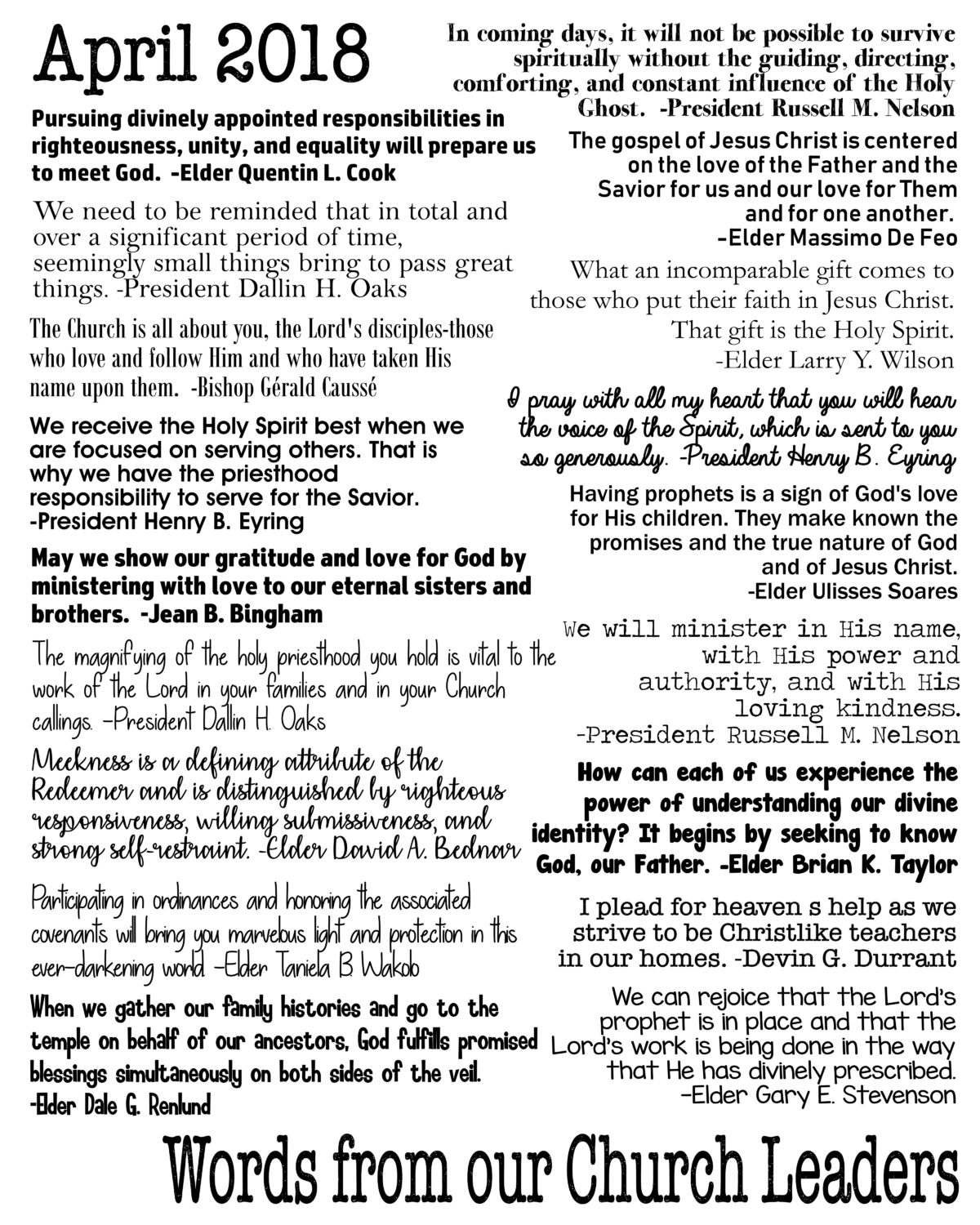 April 2018 General Conference Oneliner – The Idea Door