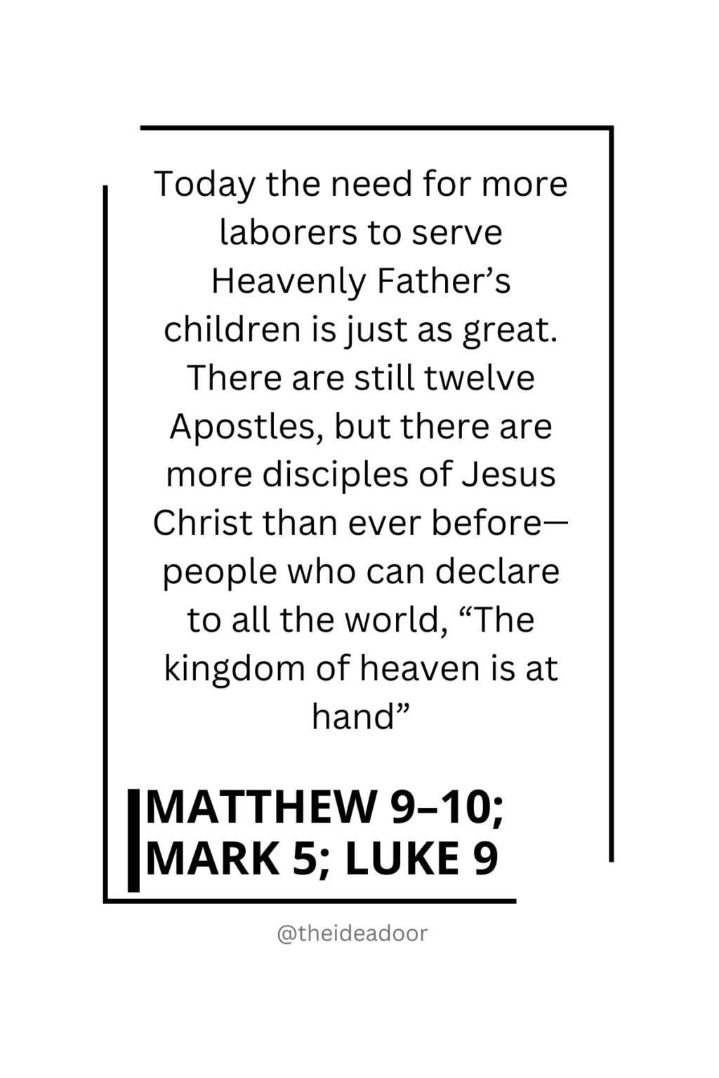March 6–12 Matthew 9–10; Mark 5; Luke 9 “These Twelve Jesus Sent Forth ...